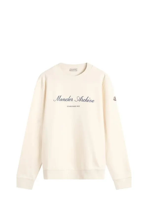 Moncler Archive Embroidered Logo Sweatshirt - Beige