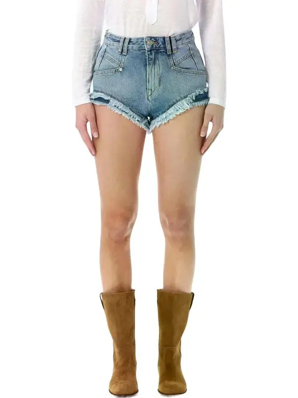 MARANT ETOILE Eneidala Denim Shorts - Blue