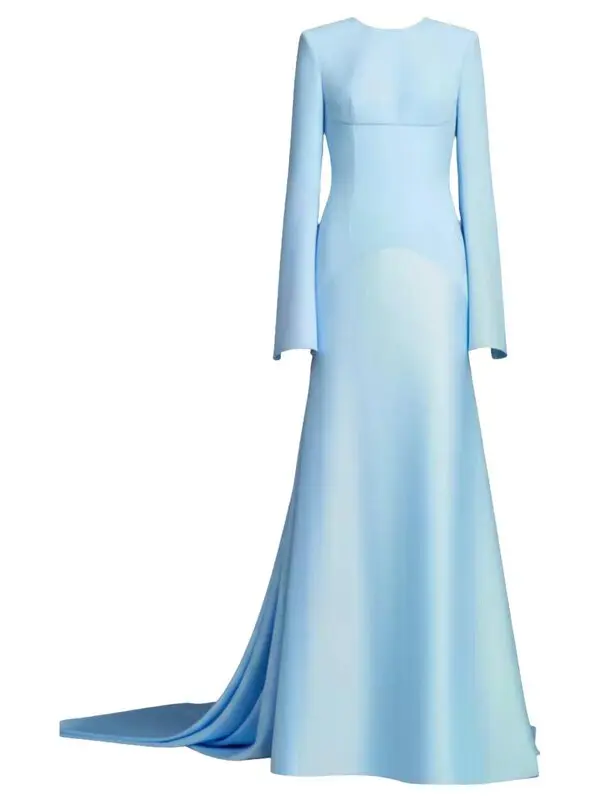 Solace London Claudine Flared-sleeve Maxi Dress - Blue