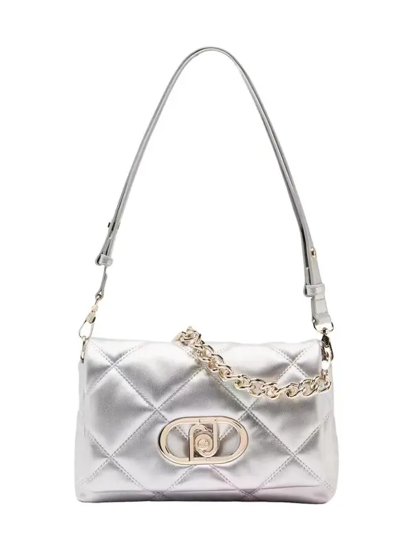 Liu Jo Quilted Logo Shoulder Bag - Silver