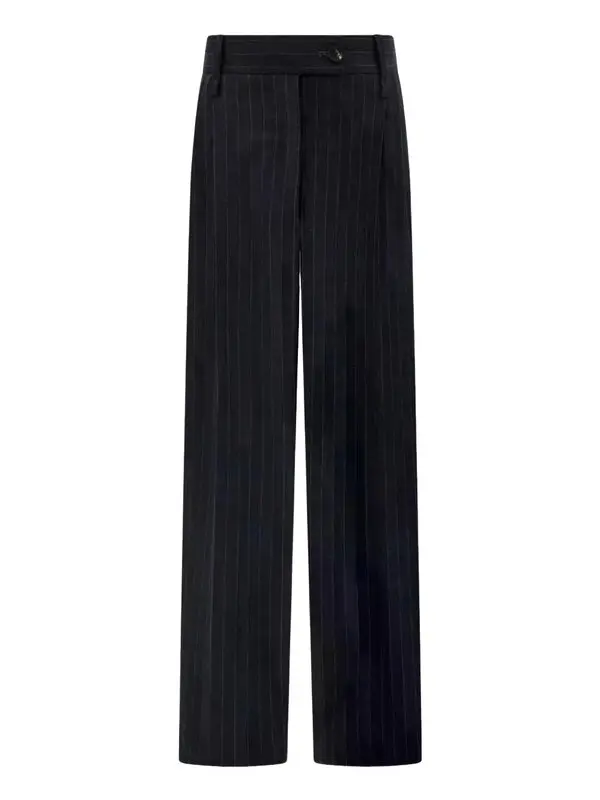 FERRAGAMO Pinstripe Pleated Trousers - Grey