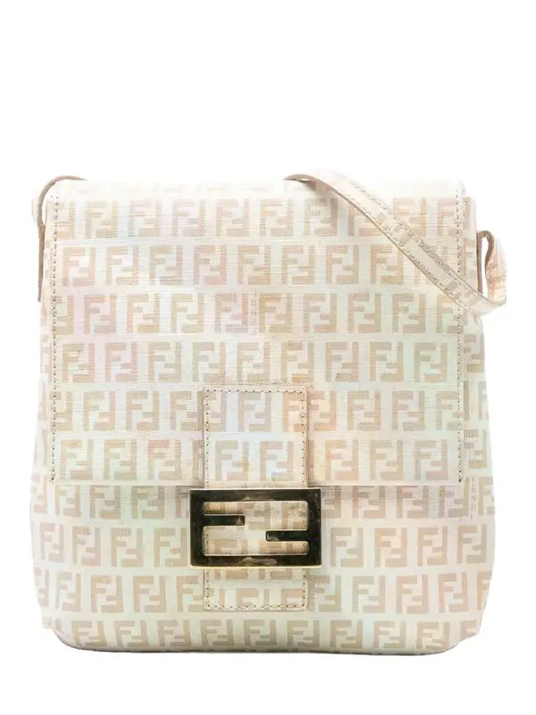 Fendi Zucchino Spalmati Crossbody Bag - Brown
