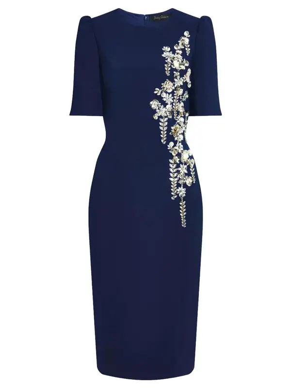 Jenny Packham Embellished Midi Dress - Blue