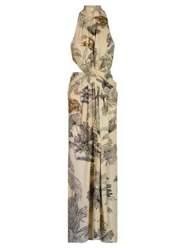 Johanna Ortiz Excepcionalidad Floral Print Maxi Dress - Neutrals