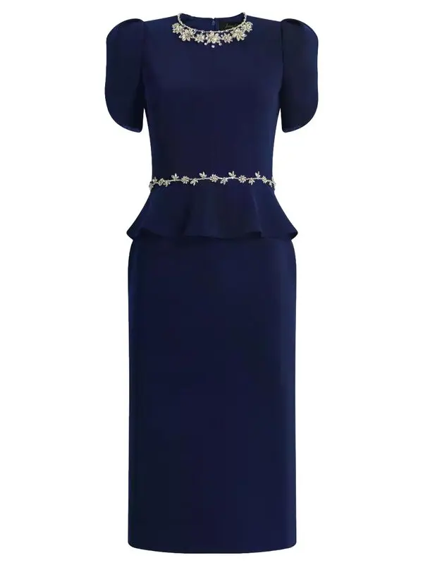 Jenny Packham Jules Embellished Midi Dress - Blue