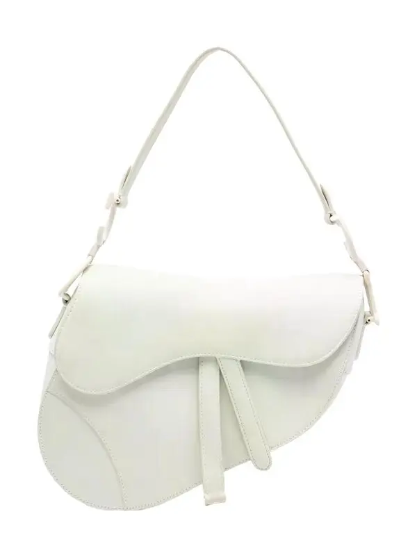 Dior Ultra Matte Calfskin Saddle Bag - White