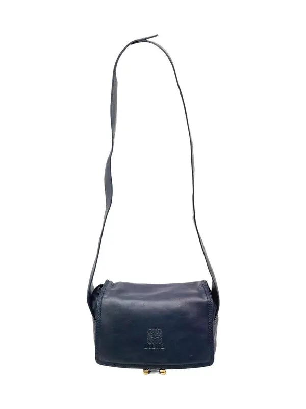 Loewe Anagram Leather Flap Crossbody Bag - Blue