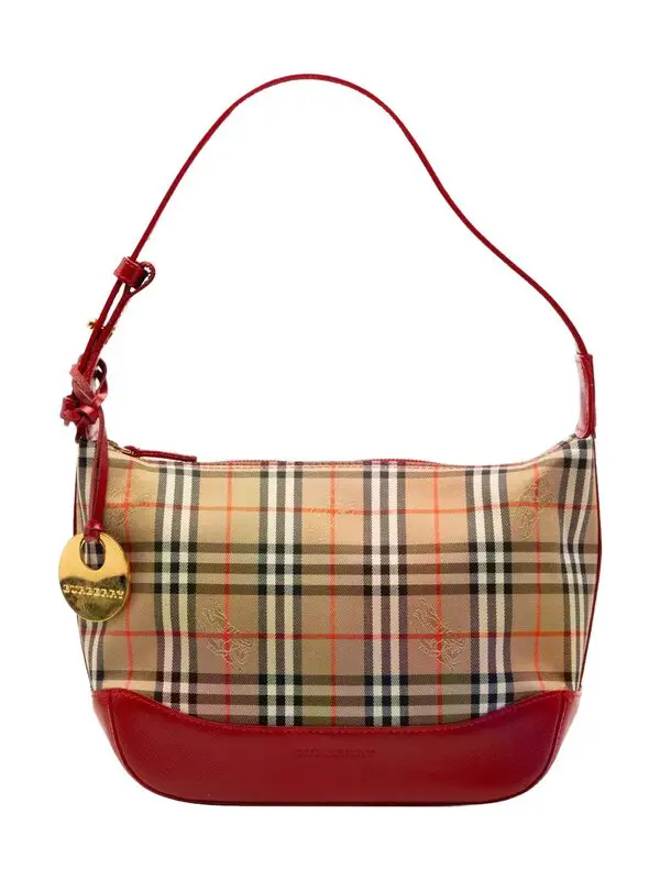 Burberry Haymarket Check Shoulder Bag - Brown