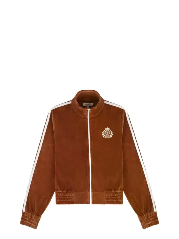 SPORTY & RICH Logo-embroidered Zip-up Sweatshirt - Brown