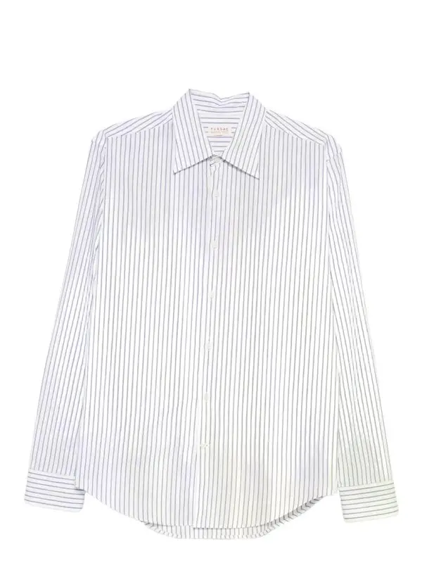 FURSAC Striped-pattern Long-sleeve Shirt - White