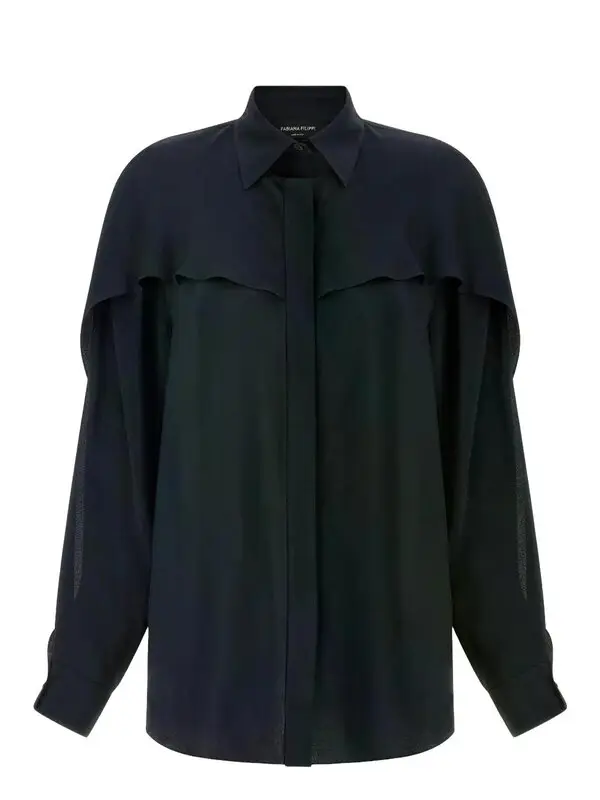 Fabiana Filippi Polo Collar Long-sleeve Shirt - Blue