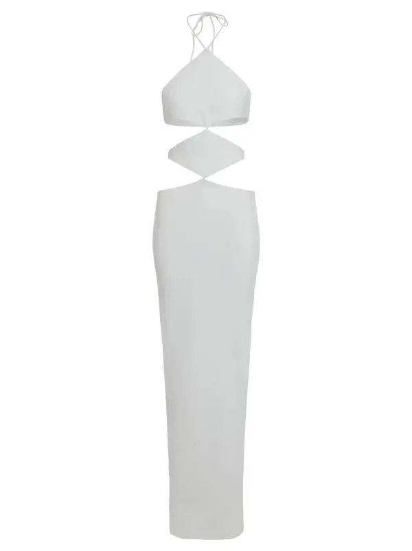 MONOT Cut-out Crepe Maxi Dress - White