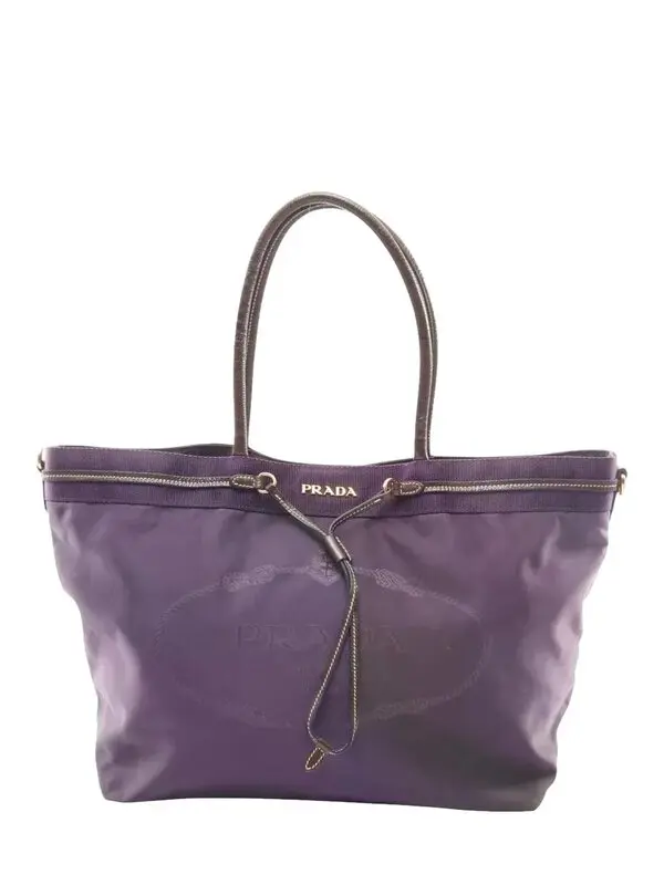 Prada 2000-2013 Re-nylon Jacquard Tote Handbag - Purple