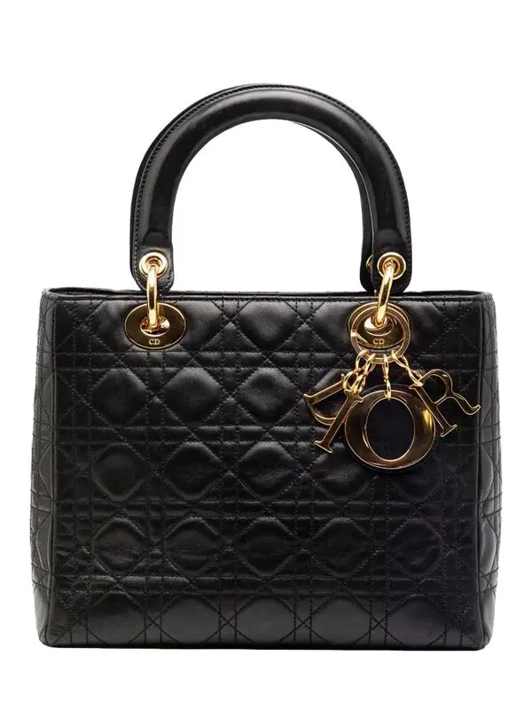 Dior 1997 Medium Cannage Lady Satchel - Black