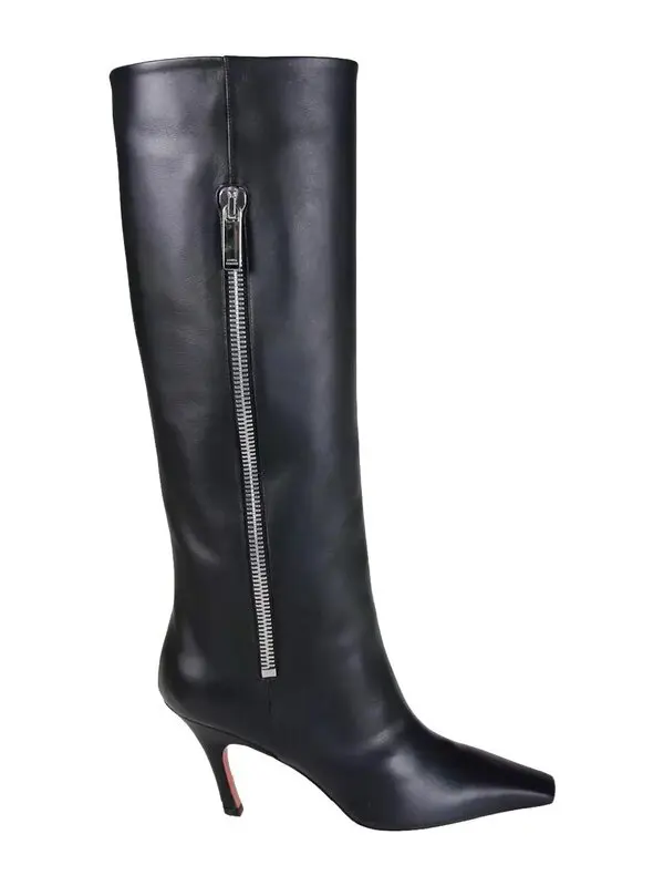 Amina Muaddi Mona Zip Boots - Black