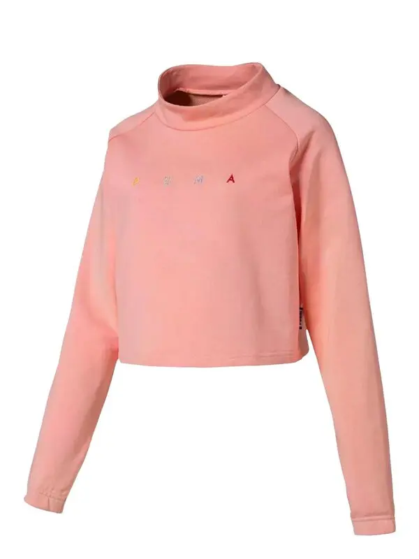 PUMA Cropped Crewneck Sweater - Pink