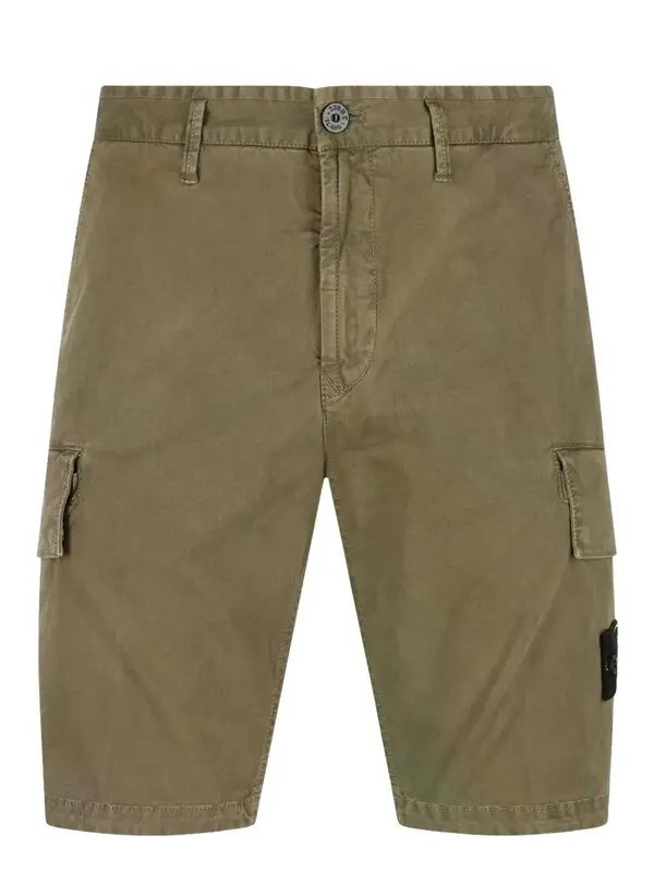 Stone Island Button-fastening Cargo Shorts - Green