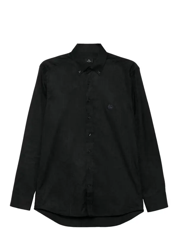 Etro Patterned-jacquard Cotton Shirt - Black