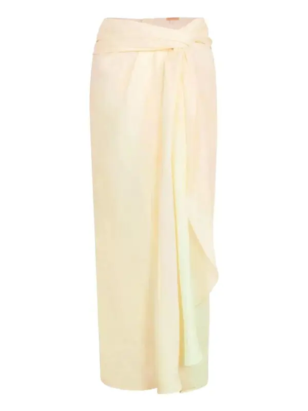 Johanna Ortiz Draped Midi Skirt - Neutrals
