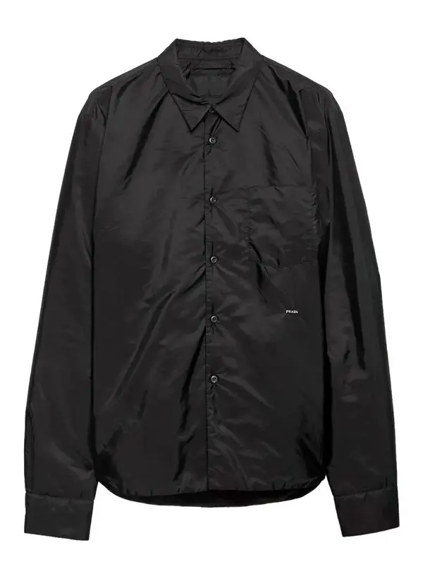 Prada Chest-pocket Logo-detail Shirt - Black