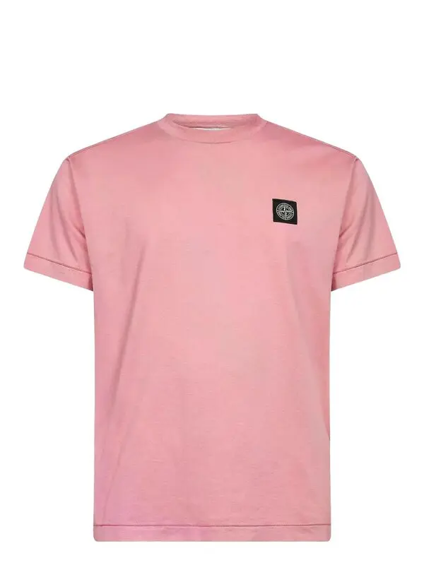 Stone Island Logo Patch Crew-neck T-shirt - Pink