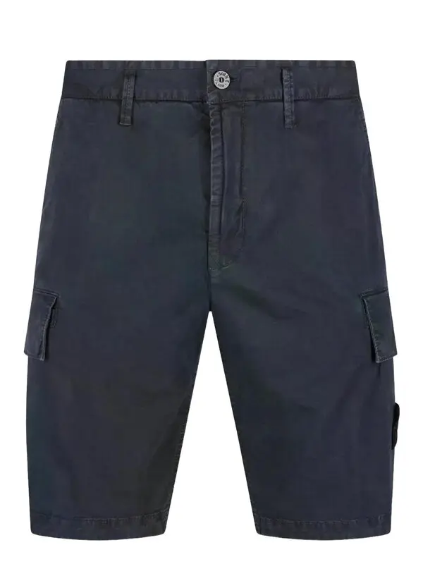 Stone Island Button-fastening Cargo Shorts - Blue