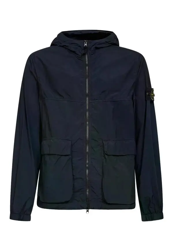 Stone Island Hooded Flap-pocket Jacket - Blue