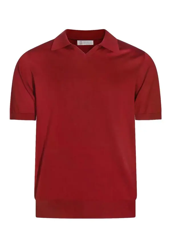Brunello Cucinelli Collared Short-sleeve Top - Red