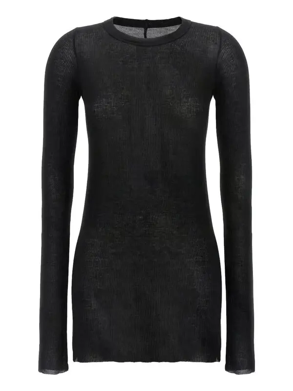 Rick Owens Ribbed Raw-cut Detail T-shirt - Black