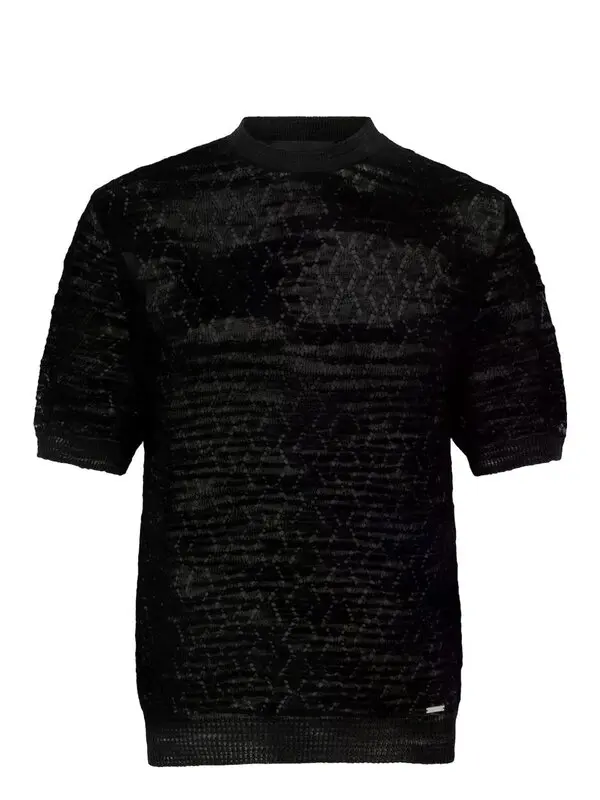 Dsquared2 Open Work Knit T-shirt - Black