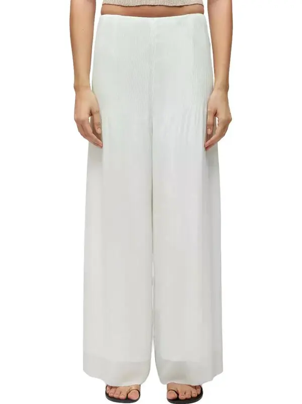 OSKLEN Pleated Wide Leg Trousers - White