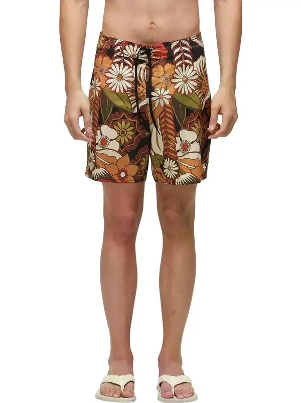 OSKLEN Floral-print Bermuda Shorts - Brown