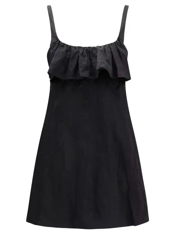 Chloé Ruffled Backless Mini Dress - Black