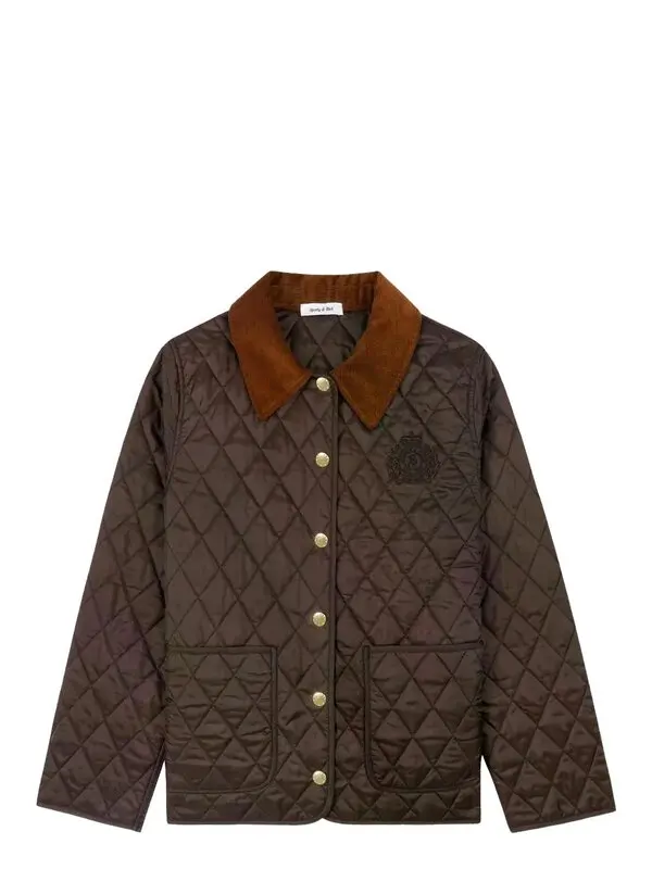 SPORTY & RICH Quilted Logo-embroidered Jacket - Brown