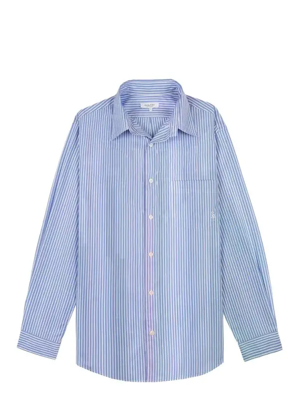 SPORTY & RICH Striped Pocket Shirt - Blue