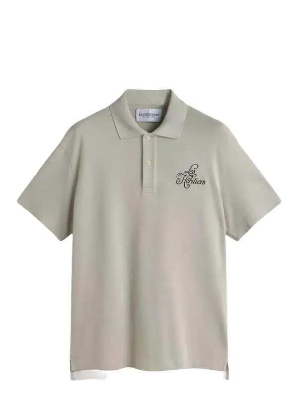 LES HÉRITIERS Embroidered Polo Shirt - Grey