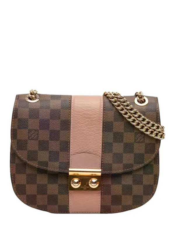 LOUIS VUITTON Damier Ebene Cuir Taurillon Shoulder Bag - Brown