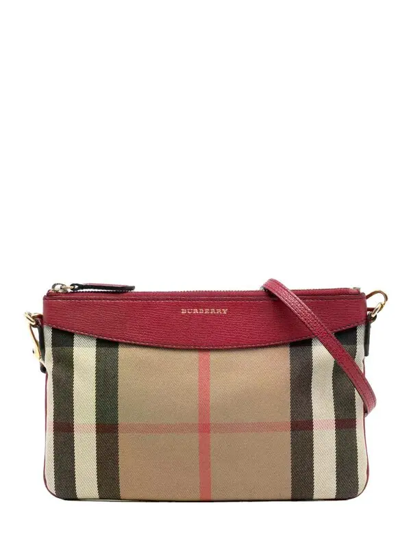 Burberry 2000-2017 Mega Check Canvas Peyton Crossbody Bag - Brown