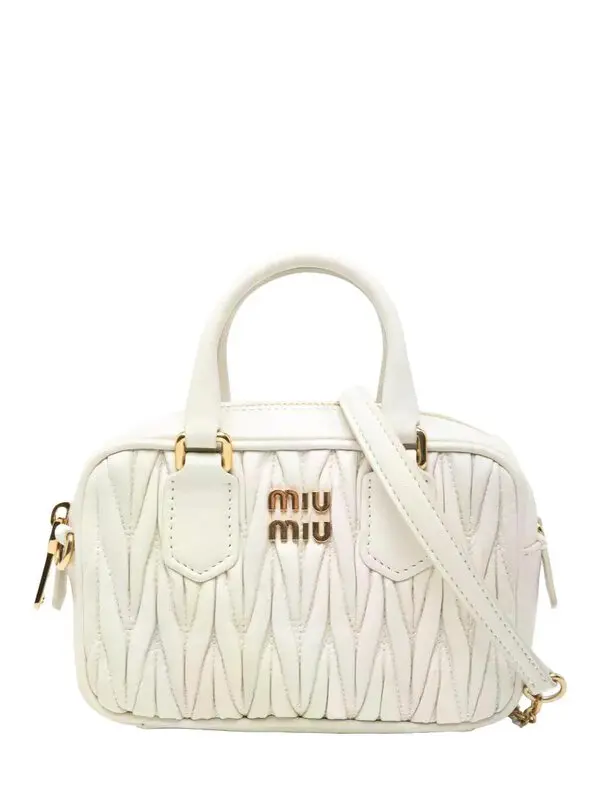 Miu Miu Matelasse Nappa Arcadie Satchel - White