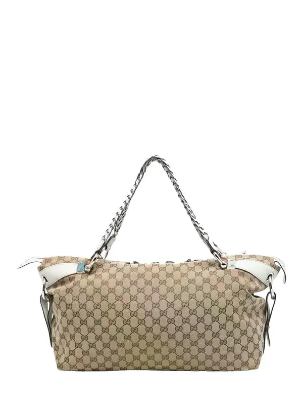 Gucci Gg Canvas Bamboo Bar Tote Bag - Brown