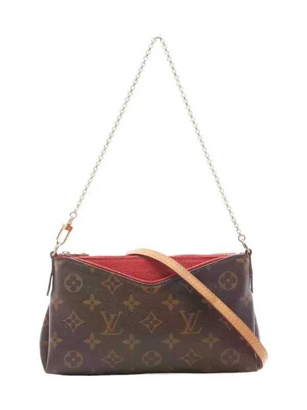 LOUIS VUITTON 2015 Monogram Pallas Clutch Satchel - Brown
