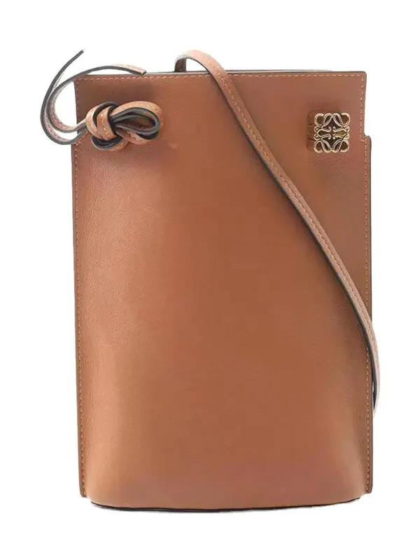 Loewe 2010-2025 Leather Dice Pocket Crossbody Bag - Brown