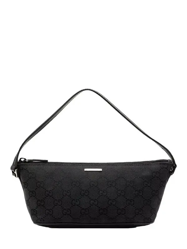 Gucci Gg Canvas Boat Shoulder Bag - Black