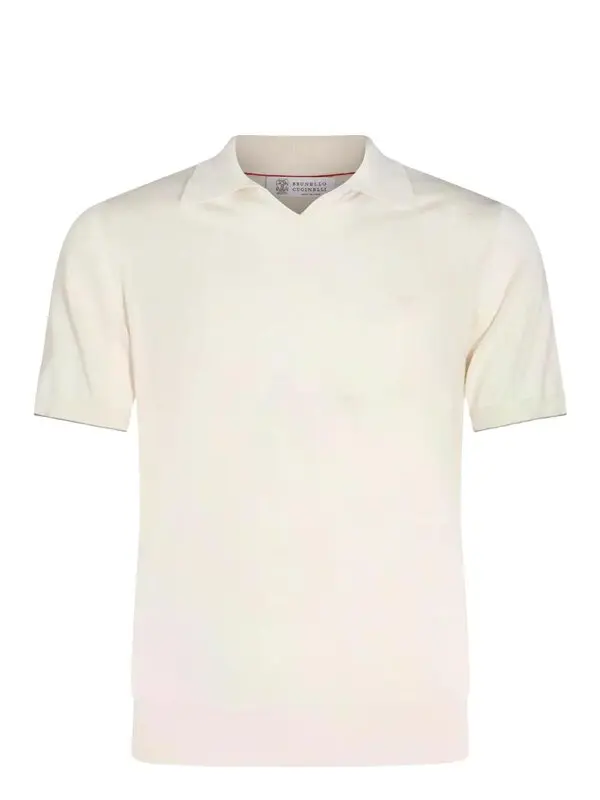 Brunello Cucinelli V-neck Cotton Top - Neutrals