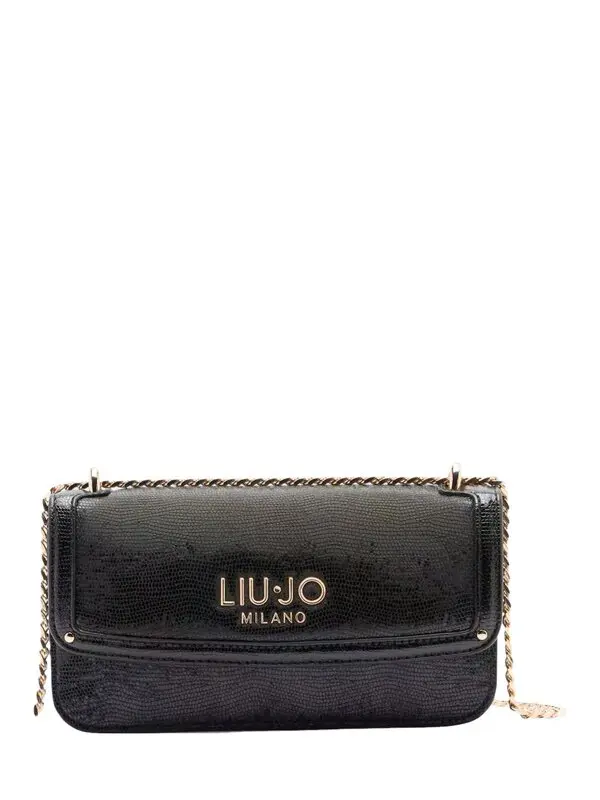 Liu Jo Lizard Effect Chain Satchel - Black