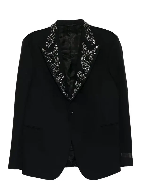 Versace Grain De Poudre Evening Blazer - Black