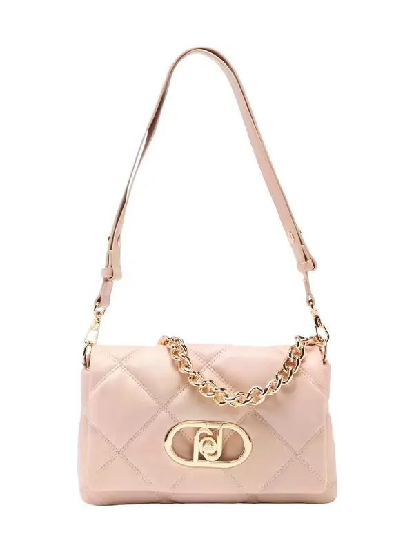 Liu Jo Quilted Shoulder Bag With Metal Logo - Neutrals