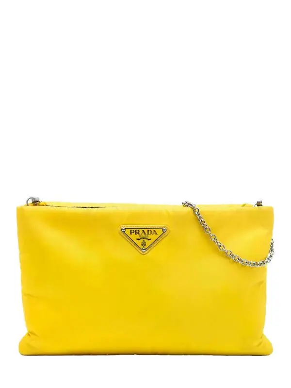 Prada Tessuto Fluo Clutch On Chain Crossbody Bag 2013-2025 - Yellow