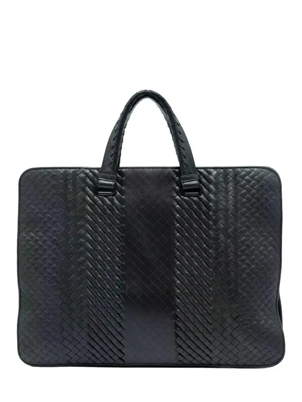 Bottega Veneta Nappa Intreccio Imperatore Briefcase - Black