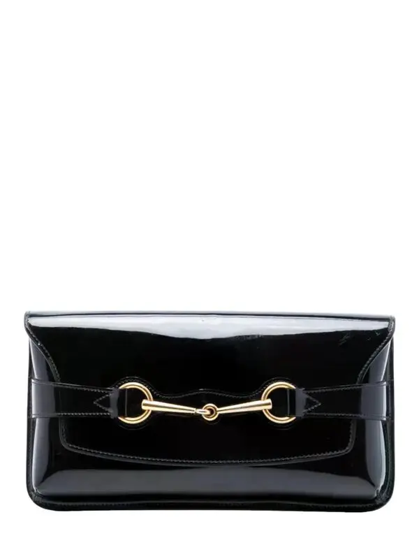 Gucci 2016-2025 Patent Bright Bit Clutch - Black